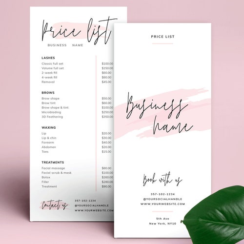 Tshirt PRICE LIST Template Editable. Printable Price Sheet - Etsy