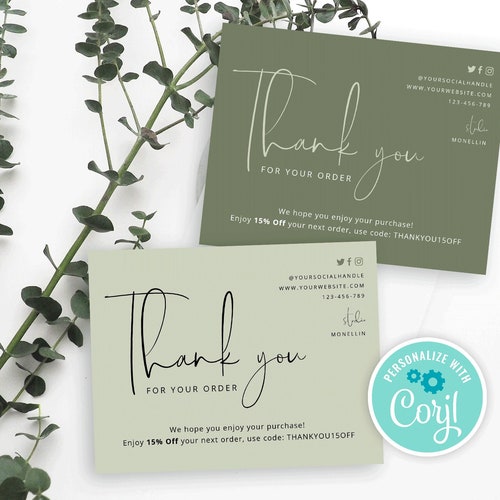 Business Thank You for Order Template Editable Thank You | Etsy