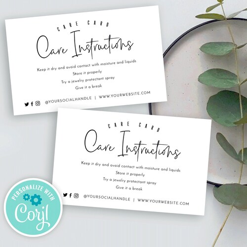Printable Care Card Template Customizable Care Guide Design | Etsy Canada