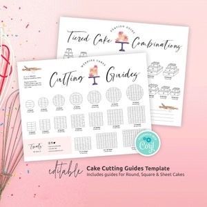 Wedding Cake Cutting Guides Template, Instant Party Cakes Cutting ...