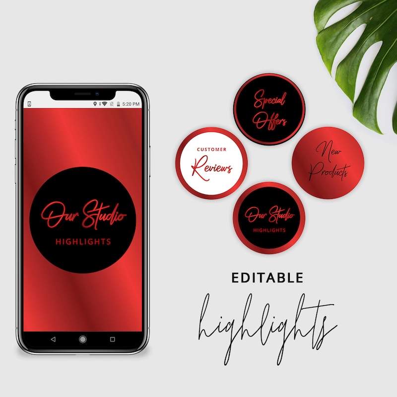 Red Instagram Highlights - Etsy