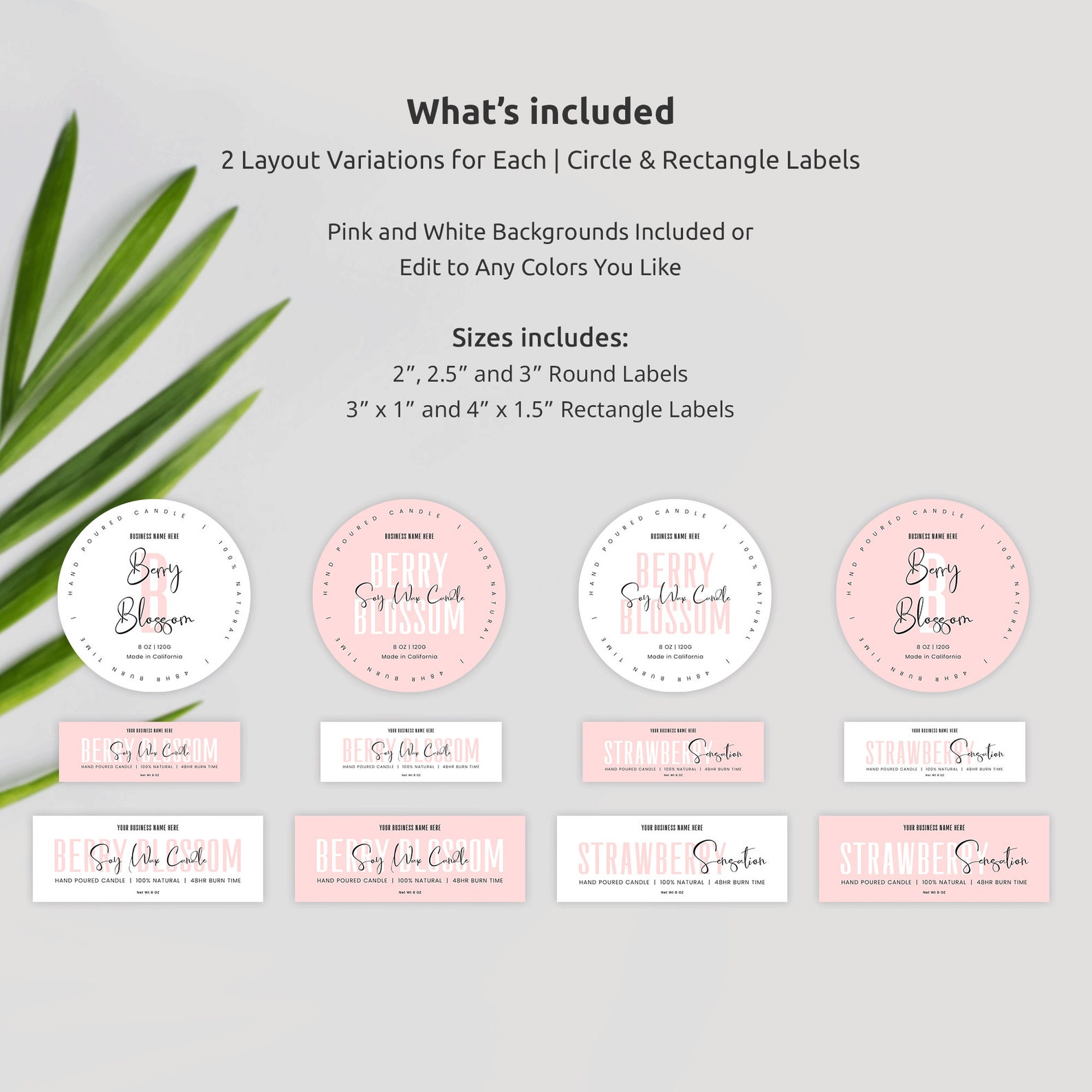 Feminine Tin Label Template Editable Candle Tin Circle & - Etsy