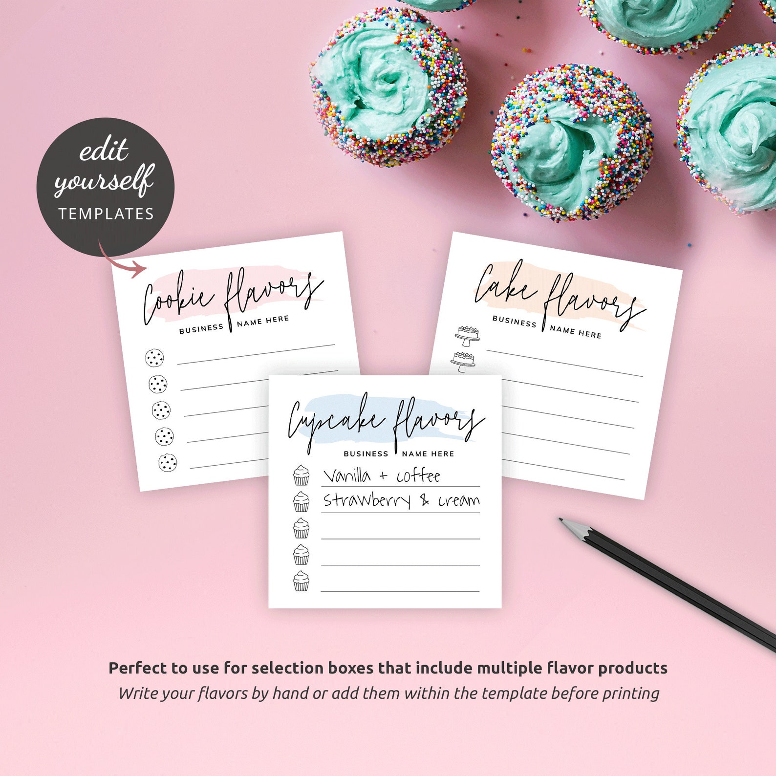 Printable Flavor Labels Template Editable Flavor Names - Etsy