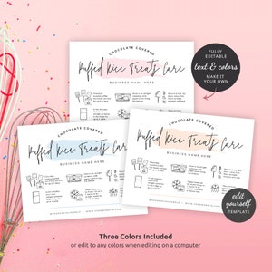 Puffed Rice Treats Care Card Template, Chocolate Covered Crispy Rice ...