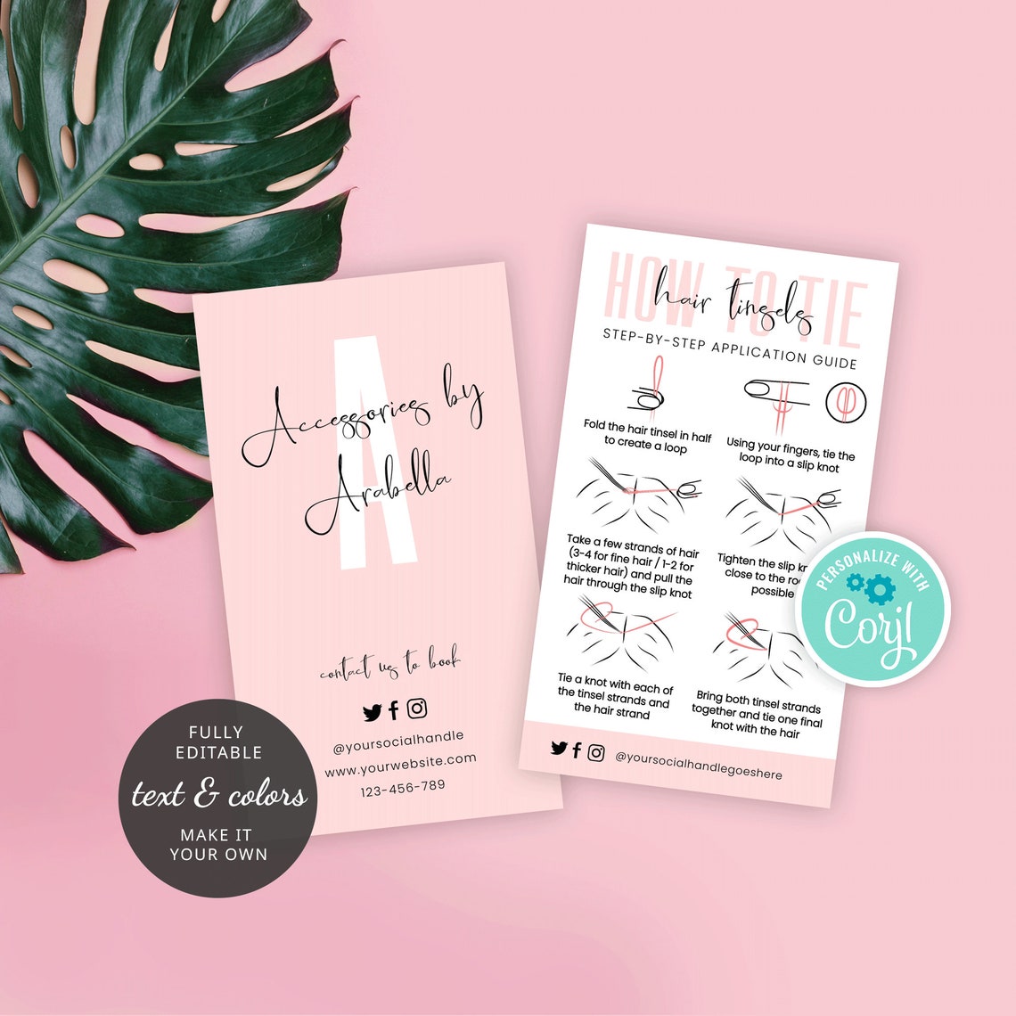 Hair Tinsels Application Guide Template Editable Tinsel Hair | Etsy