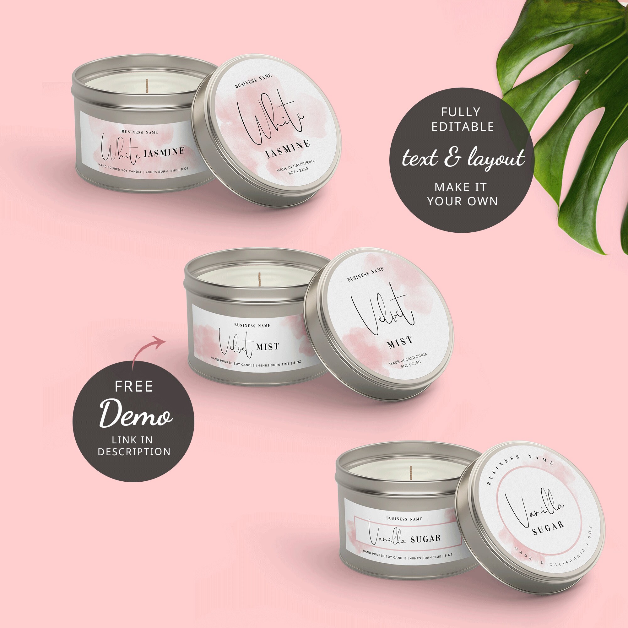 Candle Tins Label Template Editable Tin Labels Printable - Etsy UK