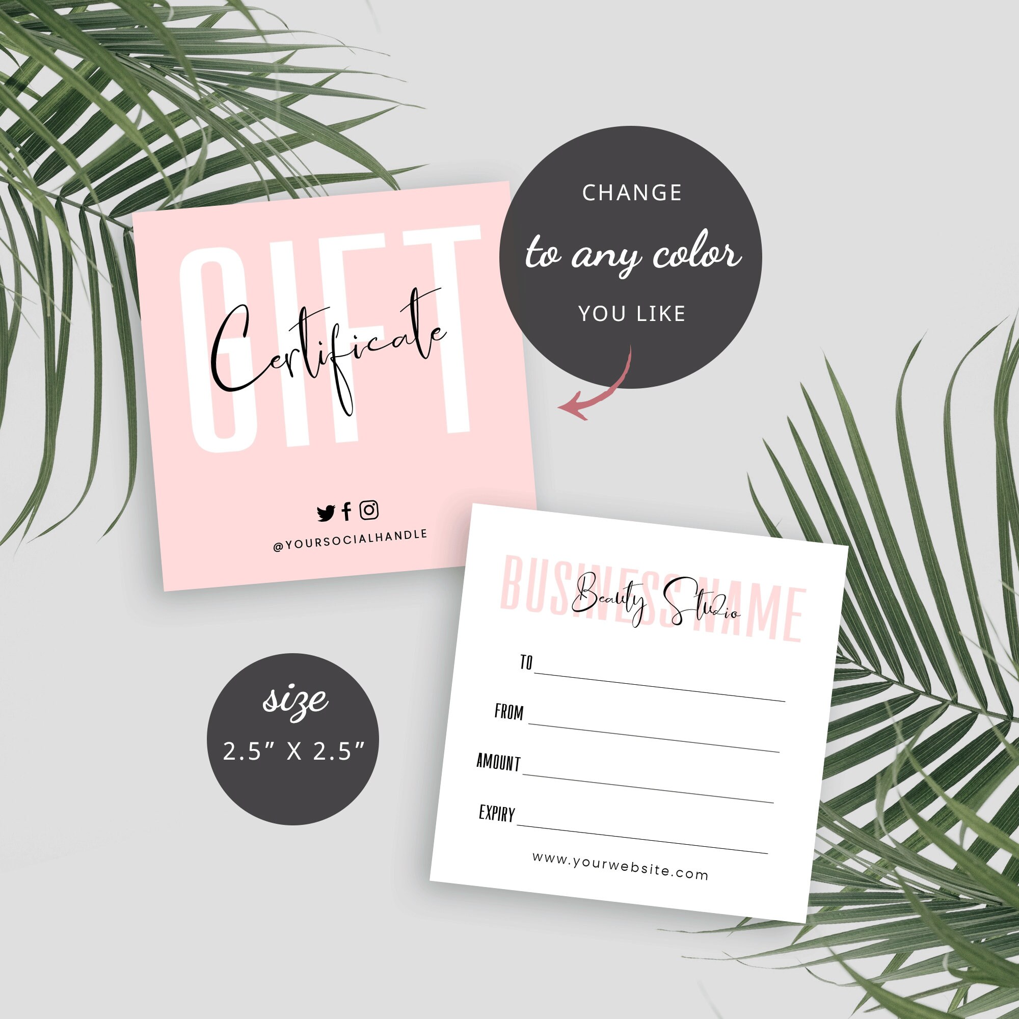 Business Gift Certificate Template, Editable Gift Vouchers, DIY Gift ...
