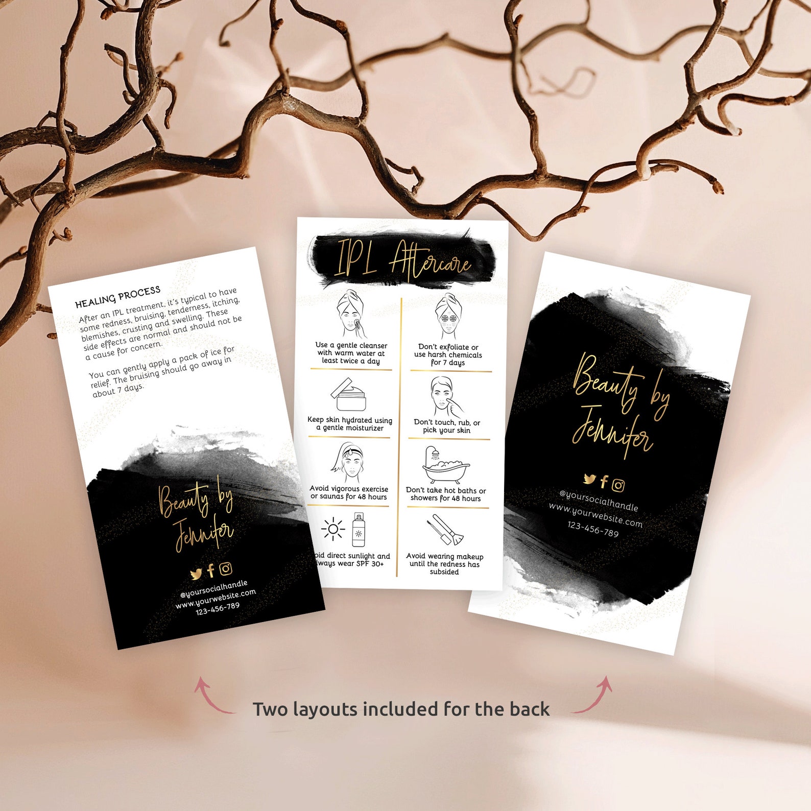 Editable IPL Care Card Template IPL Aftercare Instructions - Etsy