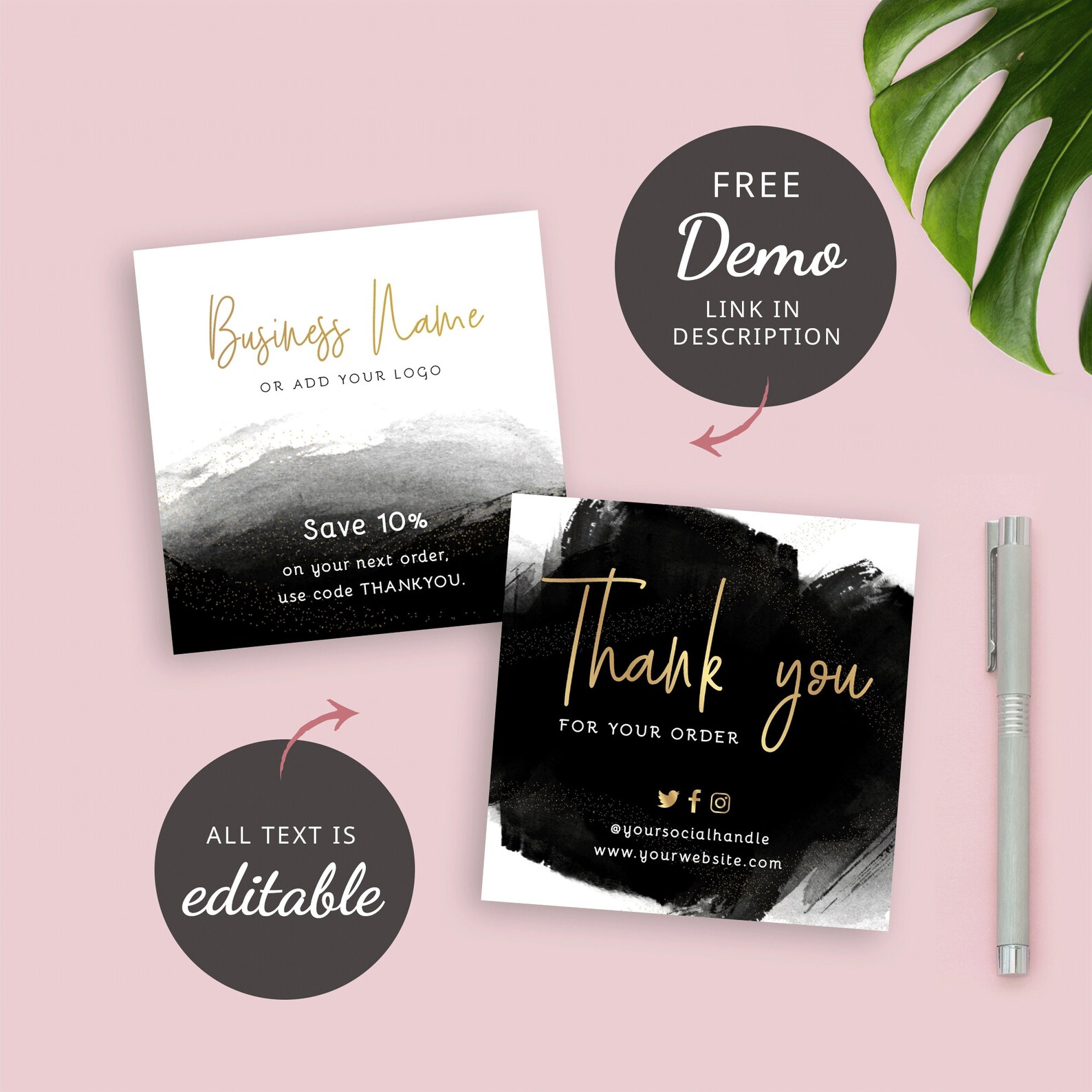 MINI Thank You for Your Order Template, Business Thank You Card Design ...