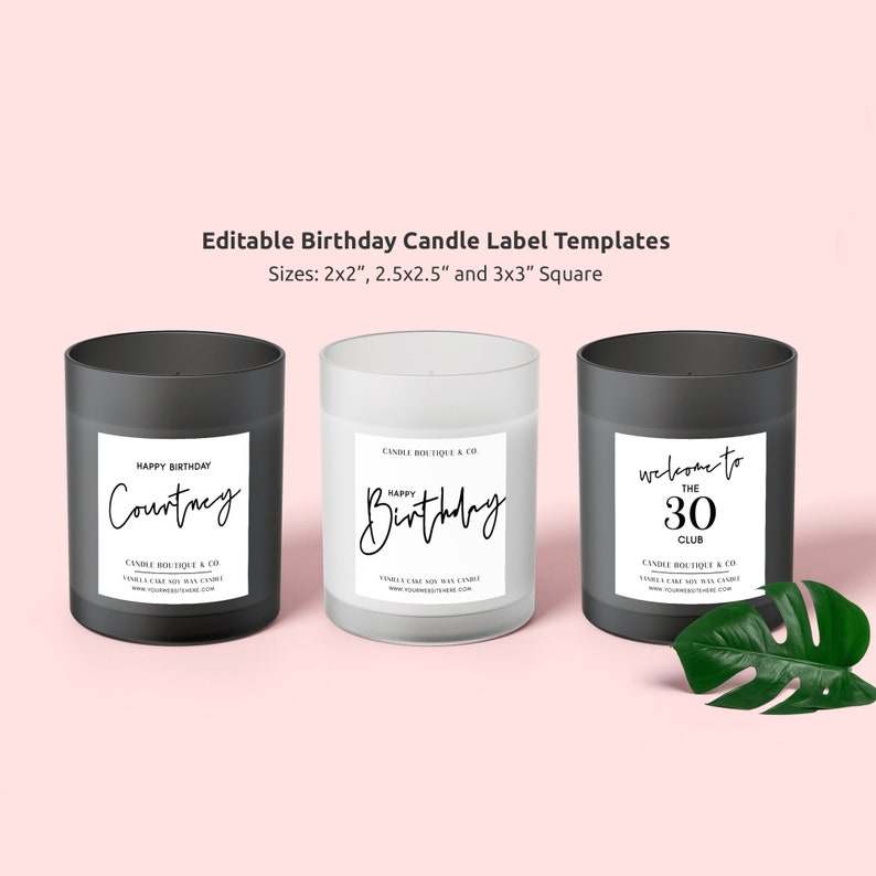 Birthday Candle Label Templates Birthday Cake Candles - Etsy