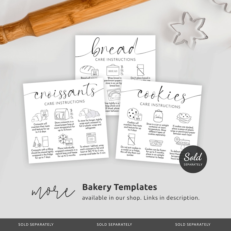 Minimal Pretzels Care Card Template, Custom Sourdough Soft Pretzel ...