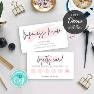 Printable Loyalty Card, Beauty Loyalty Card Template, Editable Rewards ...