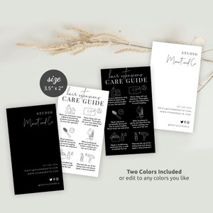 Hair Extensions Aftercare Template, Editable Hair Extensions Care Card ...