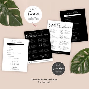 Face Cleanser Application Guide Template, Minimalist Face Wash ...