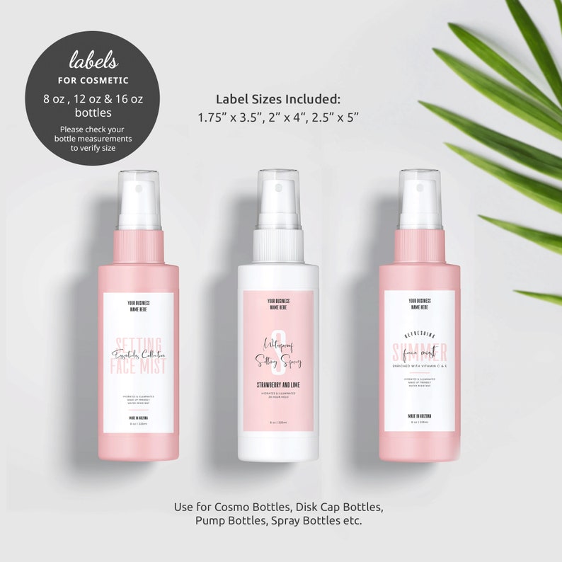 Cosmetic Bottle Label Template Editable Cosmo Bottle Labels 8 - Etsy