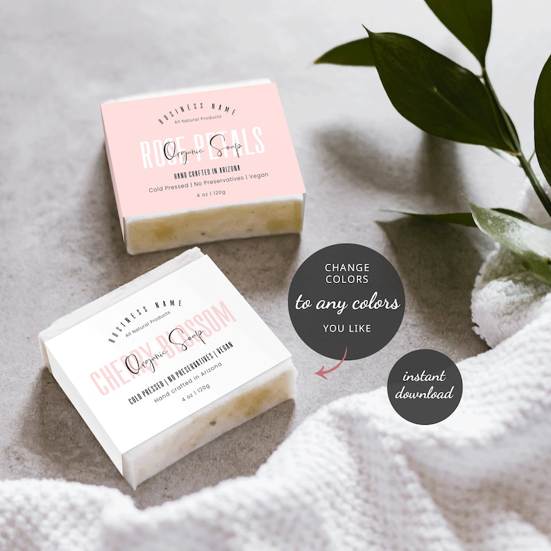 Editable Soap Label Template, Feminine Soap Belly Band Label 9"x2 ...
