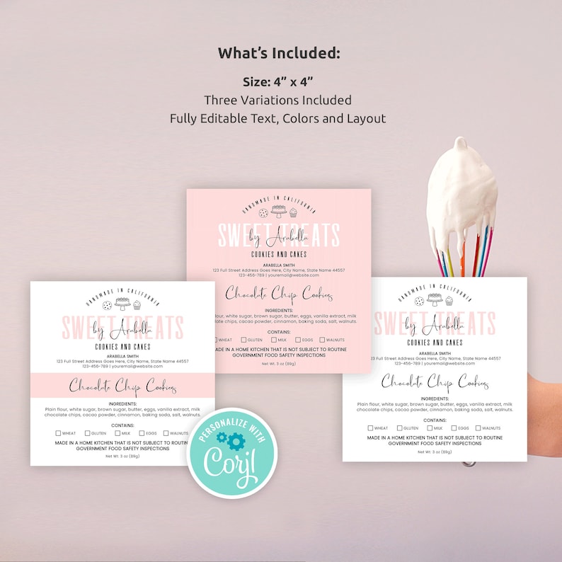 Food License Label Template Custom Cottage Law Labels Design - Etsy