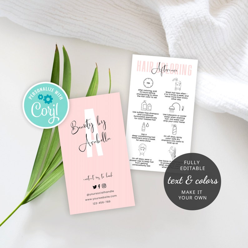 Hair Coloring Aftercare Template Editable Hair Colour Care | Etsy