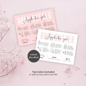 Editable Body Butter Care Card Template, Feminine Shea Butter ...