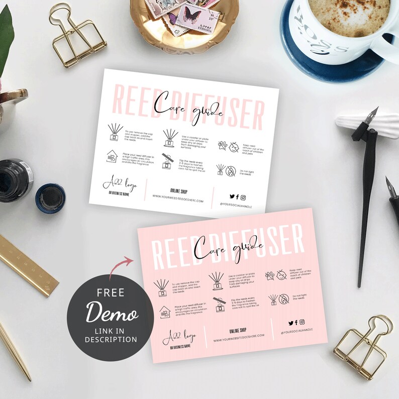 Reed Diffuser Care Guide Template Custom Room Diffuser Care - Etsy
