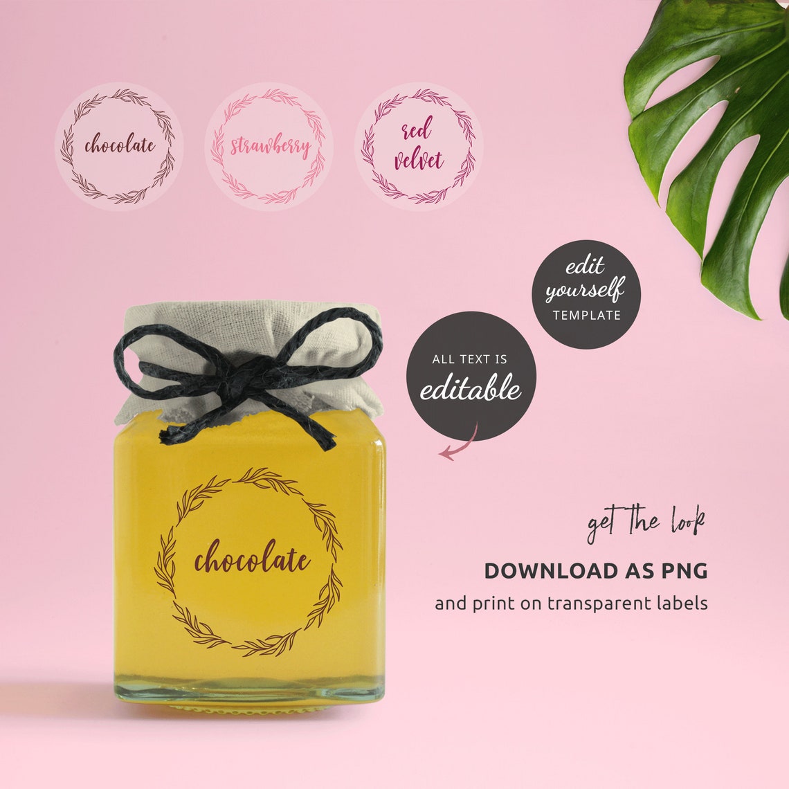 Flavor Circle Labels Template Editable Round Scent Labels | Etsy