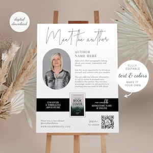 Meet the Author Sign Template, Custom Photos Book Promotion Poster ...
