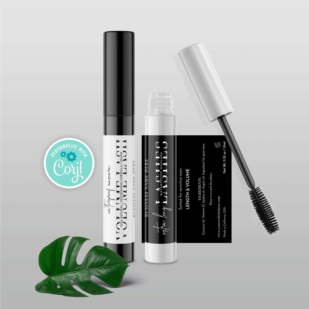 Editable Mascara Label Template, Minimalist Lip Gloss Tube Label, 10ml ...