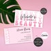 Retro Pink Business Card Template, Custom Lashes Calling Cards Trendy ...