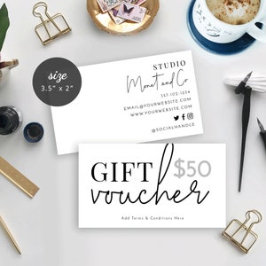 MINI Gift Voucher Template, Editable Gift Card Template, Printable ...