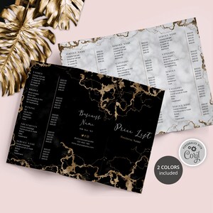 Tri-fold Salon Price List Template, DIY Marble & Gold Beauty Services ...