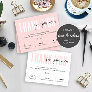 Small Business Thank You Card Template, Thank You for Your Order ...