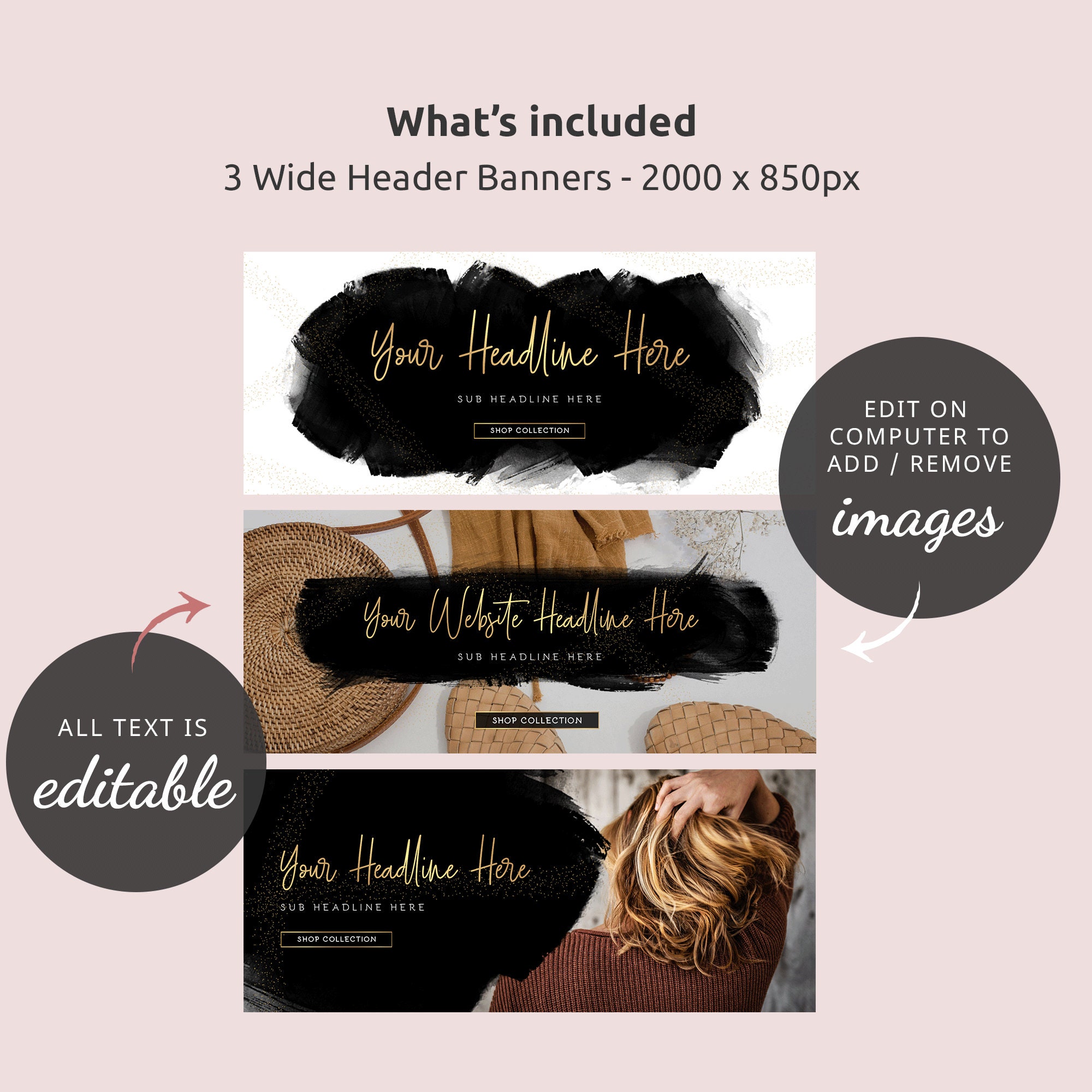 DIY Web Banners Editable Website Banner Templates Website - Etsy