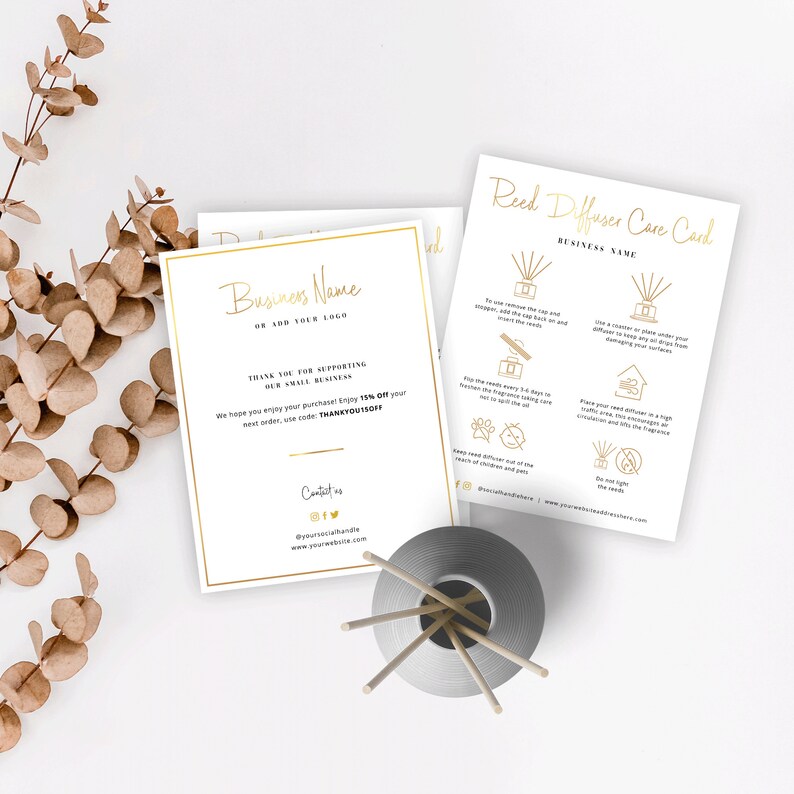 Instant Reed Diffuser Care Card DIY Room Diffuser Care Guide - Etsy