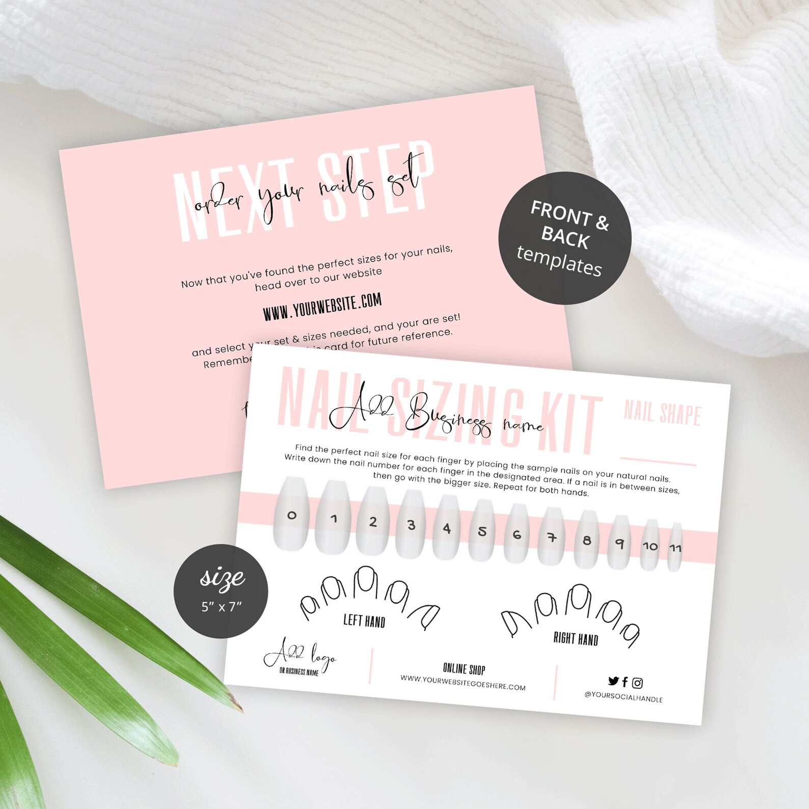 Nail Sizing Kit Template, Editable False Nails Size Guide, Printable ...