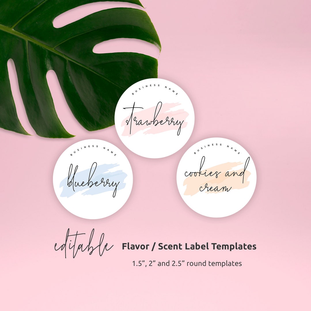 Editable Flavor Labels Template, Feminine Scent Name Labels, Custom ...