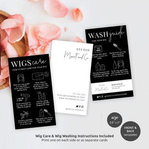 Editable Wig Care Card Template, Printable Natural Wigs Aftercare ...