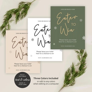 Christmas Raffle Sign Template, Festive Enter to Win 8x10" Poster ...