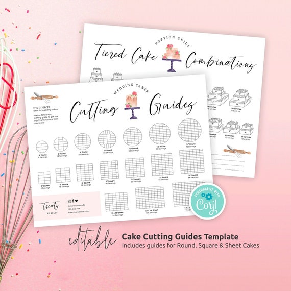 Wedding Cake Cutting Guides Template Instant Party Cakes - Etsy