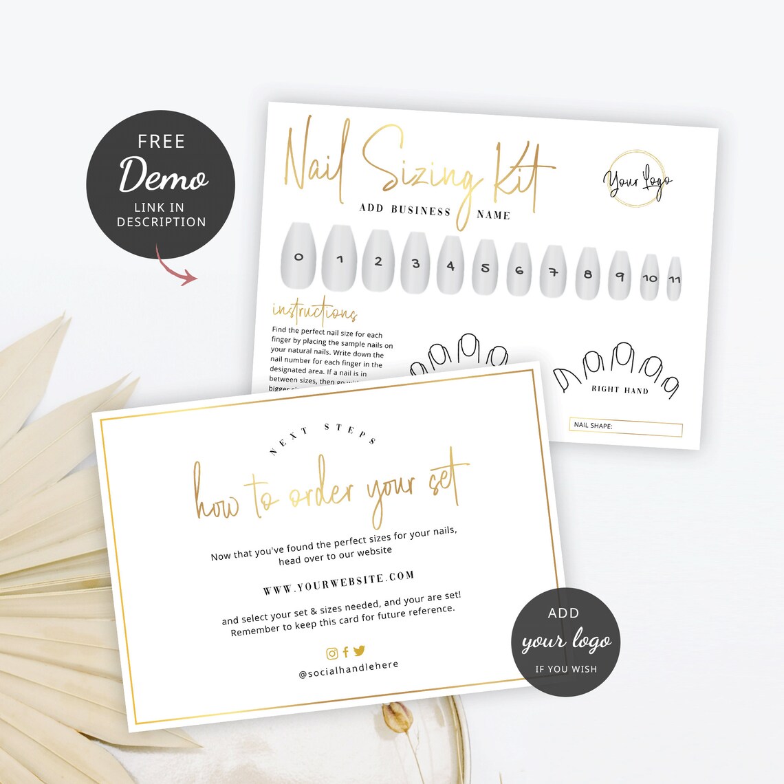 Nail Sizing Kit Template Custom False Nails Size Guide - Etsy