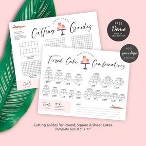 Printable Cake Cutting Guides Template, Wedding Cake Serving ...