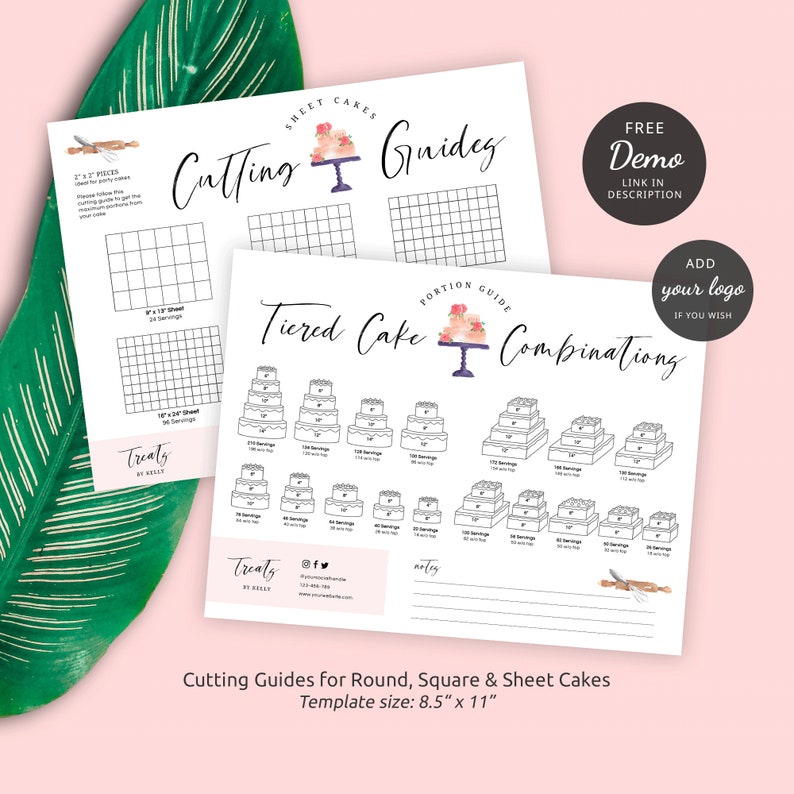 Printable Cake Cutting Guides Template Wedding Cake Serving - Etsy