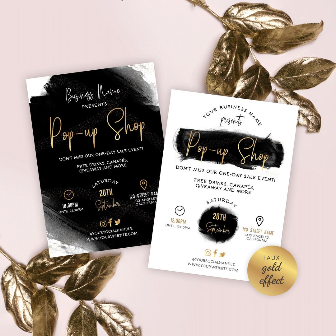 Pop up Shop Flyer Template, Editable Sales Market Event Invitation Card ...