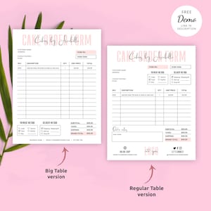 Cake Order Form Template, Editable Bakery Invoice Design, Instant ...