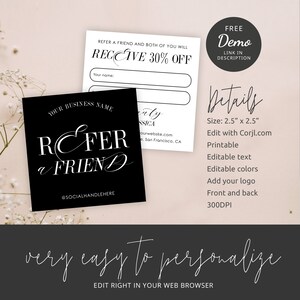 Elegant Refer a Friend Template, Editable Business Referral Business ...