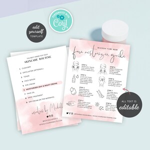Face Moisturizer Application Guide, Skincare Regime Template, Editable ...