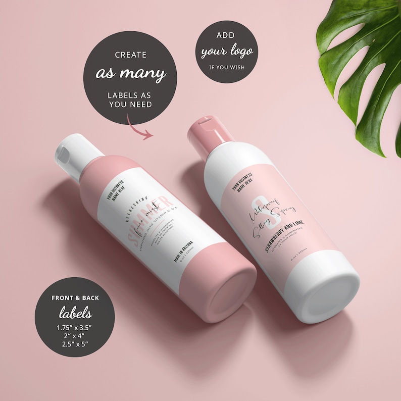 Cosmetic Bottle Label Template Editable Cosmo Bottle Labels 8 - Etsy
