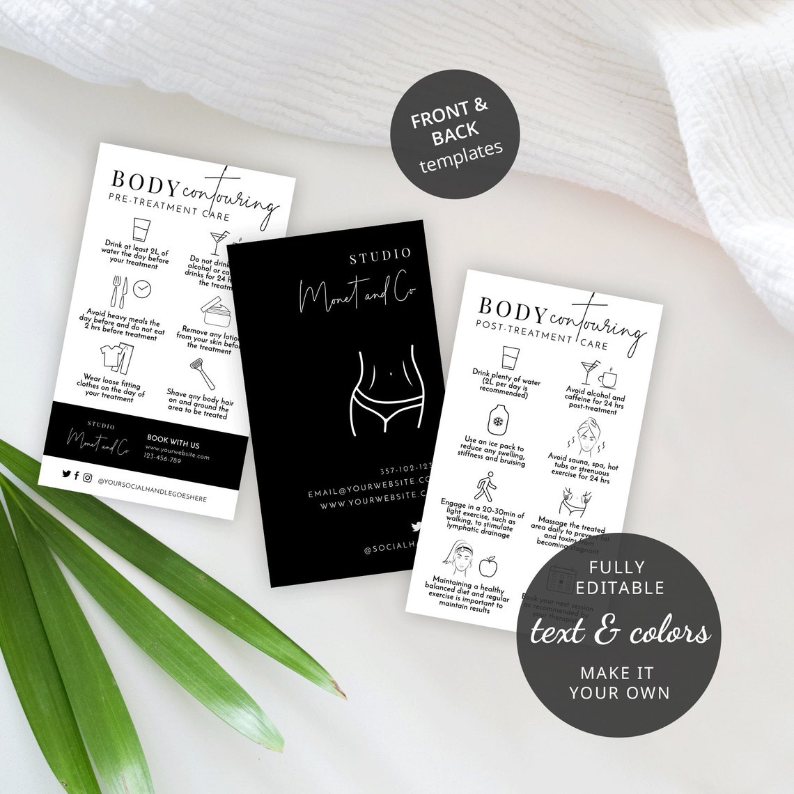 Body Contouring Care Card Template Editable Body Sculpting | Etsy