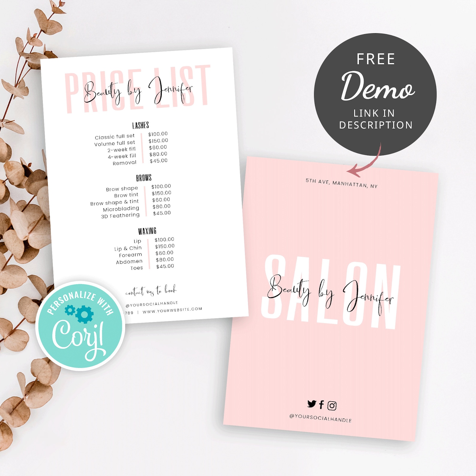 DIY Price List Editable Price List Template Printable | Etsy Canada