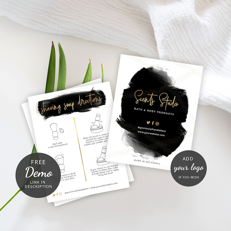 Shaving Soap Care Card Template Editable Shaving Bar Care - Etsy