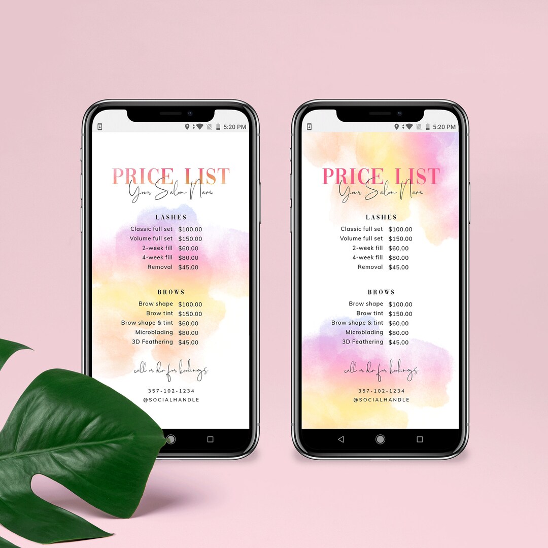 Editable Instagram Price List Template, Social Media Price List Design ...